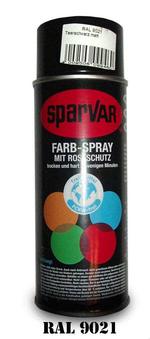 Farbe 9021Teerschwarz Stumpfmatt Spraydose BW Army